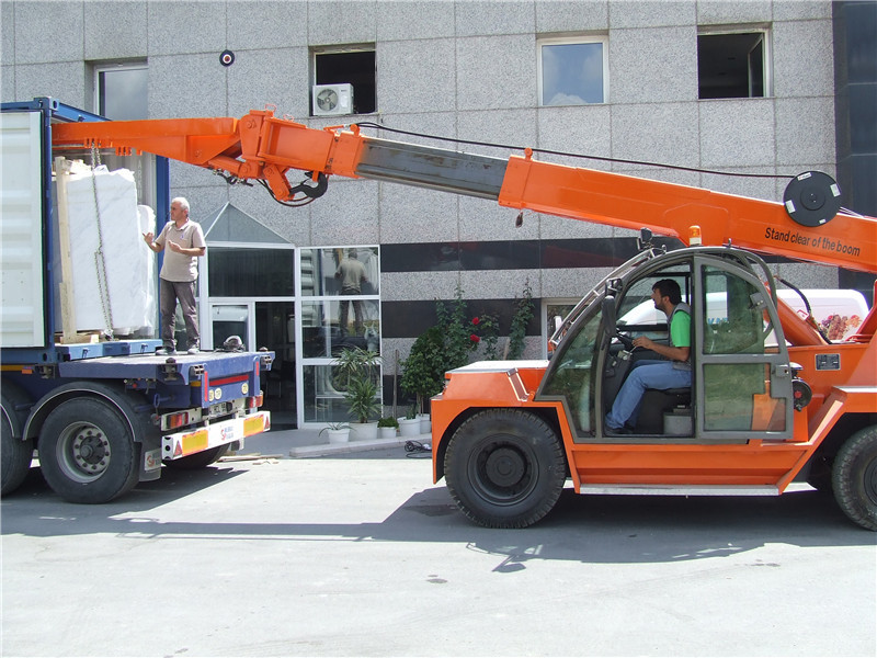 10ton crane telehandler for marble slab loading and unloading from 20GP ...